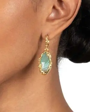 Alexis Bittar Brut Lapis Leverback Earrings - Gold