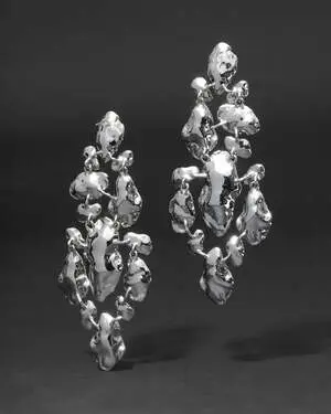 Alexis Bittar Brut Large Mosaic Dangle Earrings - Silver