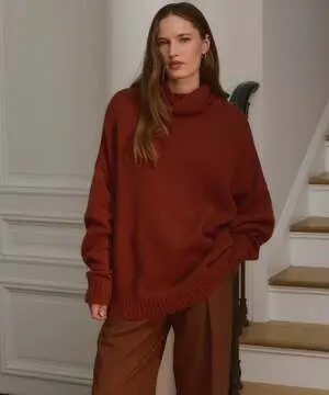 Jenni Kayne Cashmere Porter Turtleneck - Rust
