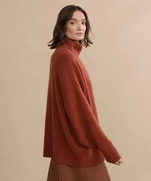 Jenni Kayne Cashmere Porter Turtleneck - Rust