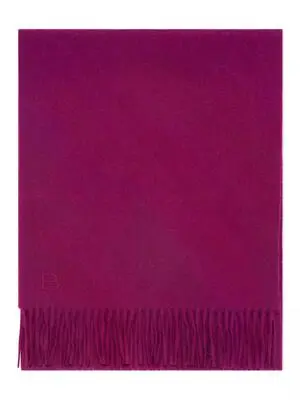 Eric Bompard Fringed Monogram Scarf - Purple