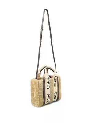 Chloé Logo-plaque Shearling Tote Bag