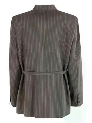 ISABELLE BLANCHE Pinstripe Belted Jacket
