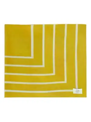 ST. AGNI Border-stripe Silk Scarf - Yellow