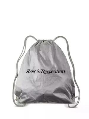 REST&RECREATION Nylon Drawstring Backpack - Silver