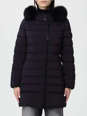 Peuterey Quilted Down Jacket With Fur Hood - Black