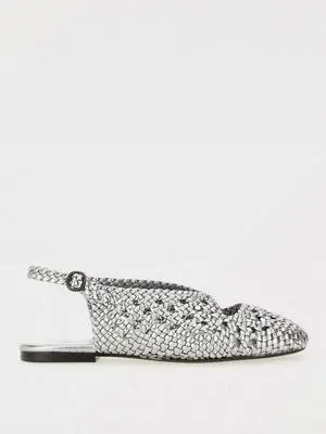 Hereu Woven Ballerina Flat - Silver
