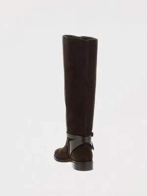 JIMMY CHOO Knee High Boots With Tie Detailing - Brown