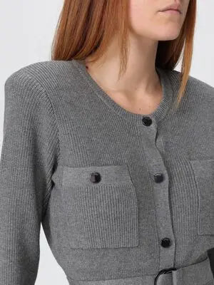 Liu Jo Button-up Belted Ribbed Dress