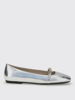 Pinko Silver Tone Flats For Women