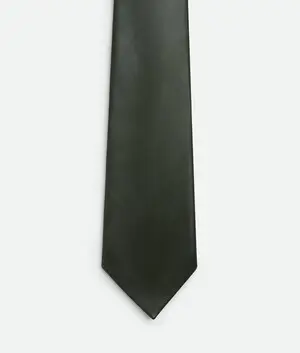 BOTTEGA  VENETA Leather Neck Tie - Dark Green