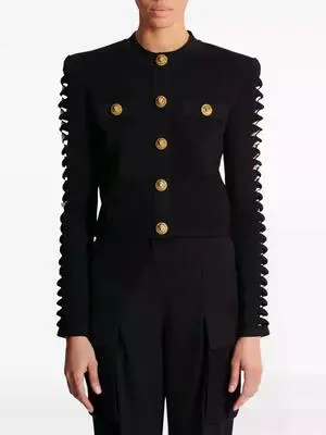 Balmain Cut-out Sleeve Buttoned Cardigan