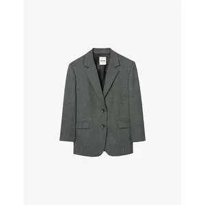 Sandro Single-breasted Woven Blazer With Side Pockets