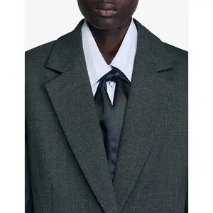 Sandro Single-breasted Woven Blazer With Side Pockets