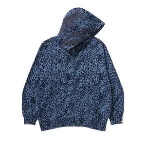 A BATHING APE Wild Leopard Shark Full Zip Hoodie - Blue