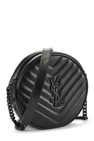 Saint Laurent Calfskin Round Vinyle Camera Bag