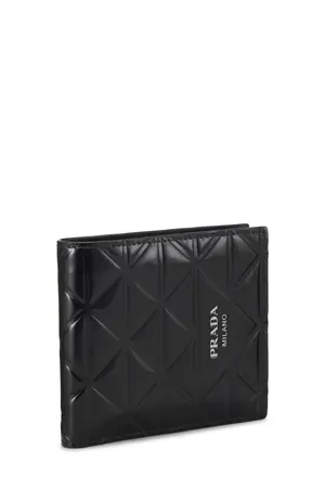 Prada Patent Triangle Bifold Wallet