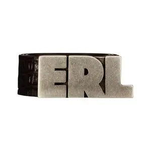 ERL Logo Croco Effect Leather Belt - Brown