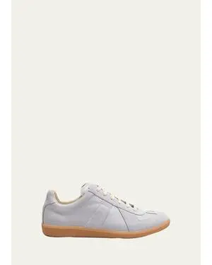 MAISON MARGIELA Replica Leather Low-top Sneakers - Ltblue