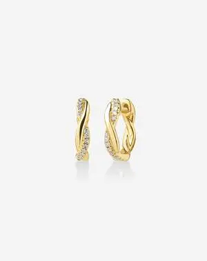 Ring Concierge Twist Diamond Huggie Earrings - One-color