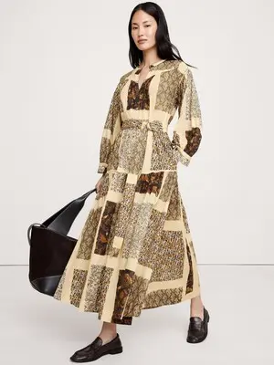Women's Patchwork Shirt Dresses