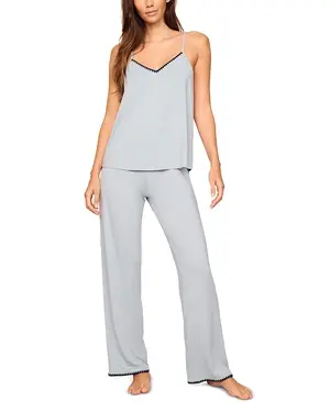 Eberjey Frida Camisole And Pajama Pant Set - Gray Dawn/navy