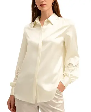 Lilysilk Armeria Lace Blouse - Lily White