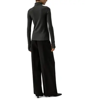 Lilysilk Silk Cashmere Slim Fit Sweater - Thunder