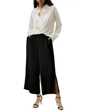 Lilysilk Hem Pleated Silk Blouse - Natural White