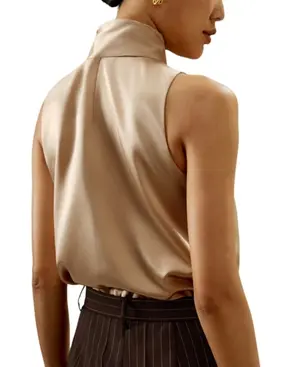 Lilysilk Sleeveless Tie-neck Silk Blouse
