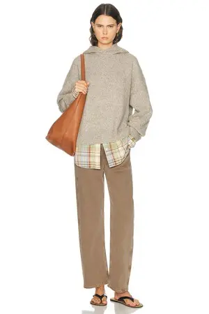 Acne Studios Krisp Cotton Flannel Hoodie - Medium Beige