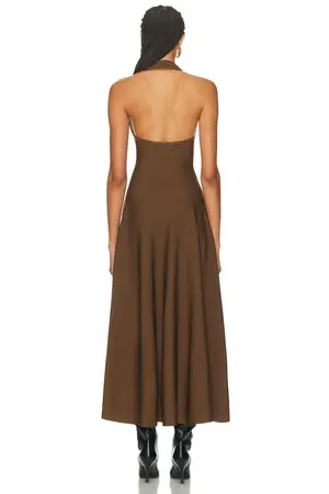 Khaite Melina Knit Midi Dress - Bark