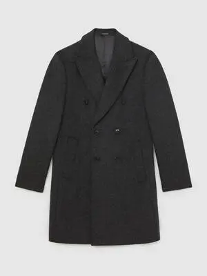 REISS Timpano Wool-blend Overcoat - Charcoal Grey