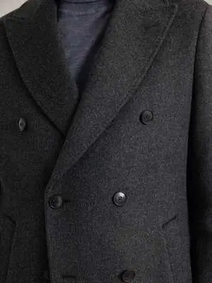 REISS Timpano Wool-blend Overcoat - Charcoal Grey