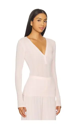 NEGATIVE UNDERWEAR Whipped Henley In Pink - Shell
