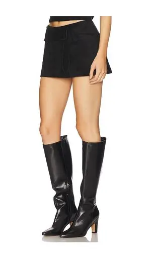 Amanda Uprichard Mila Skort - Black Suede