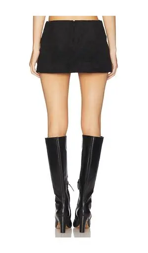 Amanda Uprichard Mila Skort - Black Suede