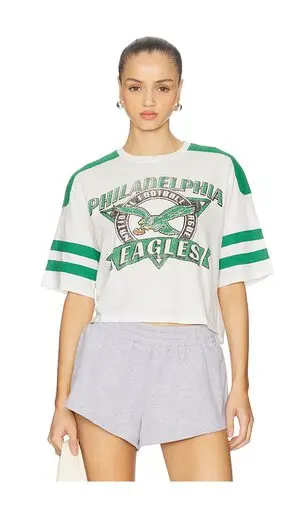 Junk Food Eagles Striped Crop Tee
