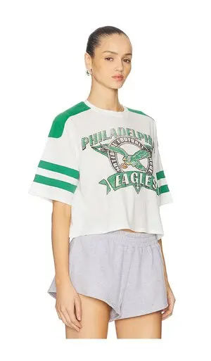 Junk Food Eagles Striped Crop Tee