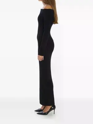 Max Mara Ribbed Off-shoulder Maxi Dress
