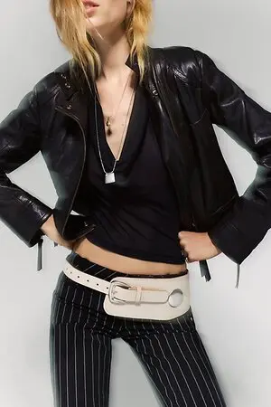Free People We The Free Jesse Vegan Leather Moto Jacket - Black