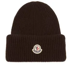 Moncler Wool Cashmere Beanie - Brown