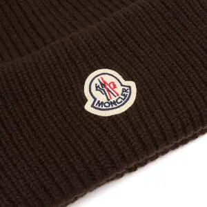 Moncler Wool Cashmere Beanie - Brown