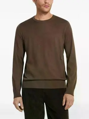 Zegna Mélange Crew-neck Sweater - Brown