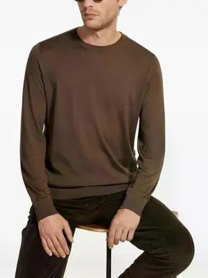 Zegna Mélange Crew-neck Sweater - Brown