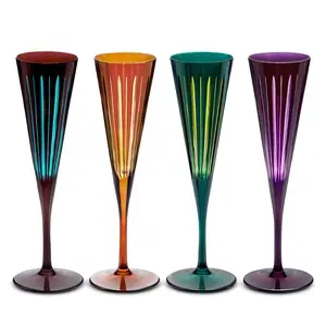 L'Objet Prism Champagne Flutes, Set Of 4 - Assorted