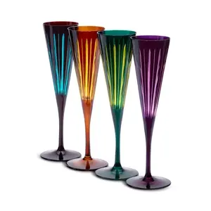 L'Objet Prism Champagne Flutes, Set Of 4 - Assorted
