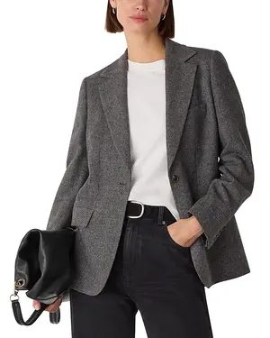 Whistles Herringbone Blazer - Grey/multi