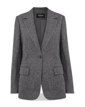 Whistles Herringbone Blazer - Grey/multi