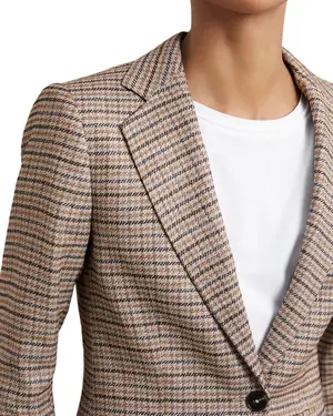 REISS River Single Breasted Check Jacket